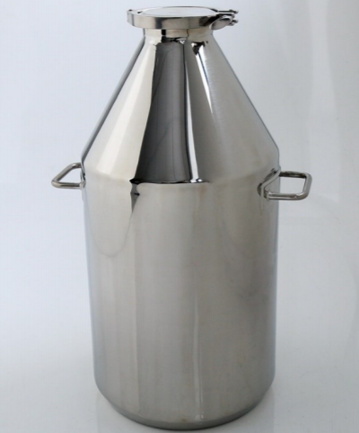 Rustfri stål beholder med tri-clamp låg og greb – Pharma Components